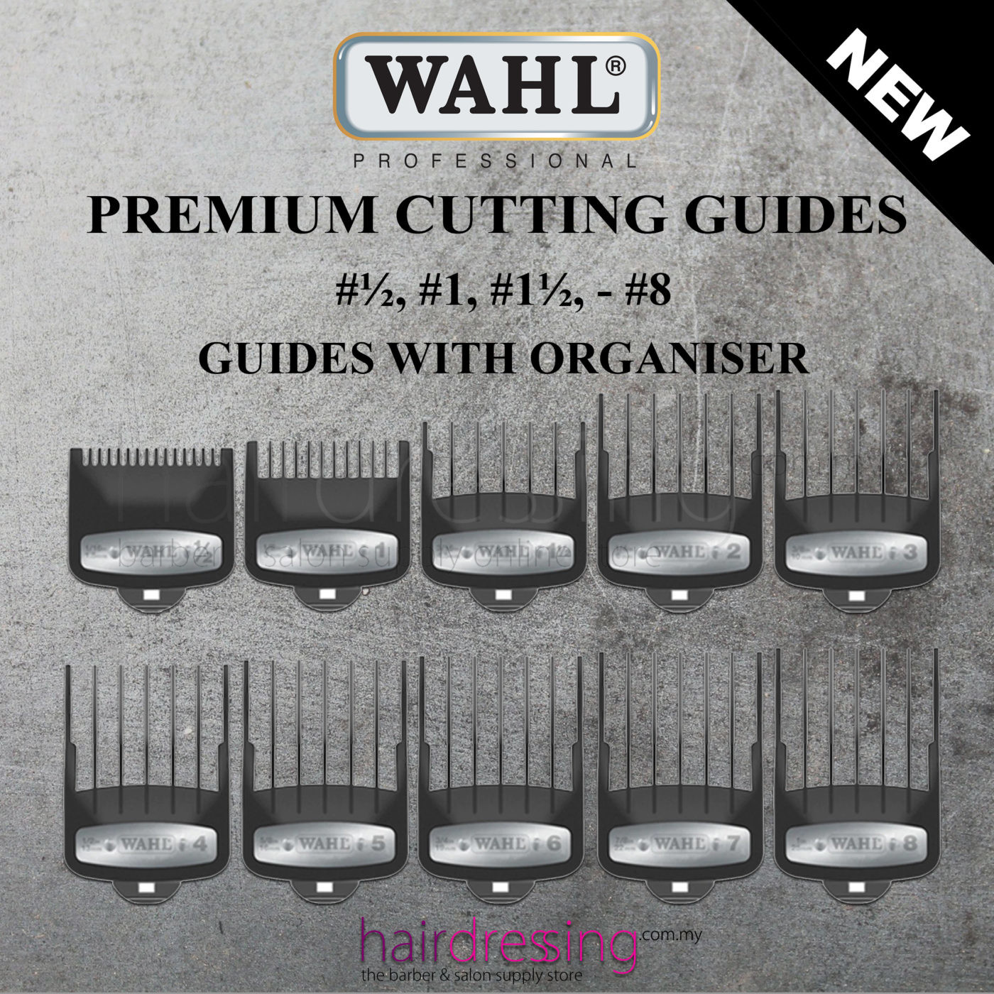 10pcs Wahl Pro Premium Cutting Guides Attachment with Caddy - Headgame ...