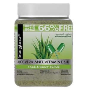 Bio Glow Face & Body Scrub Aloe Vera & Vitamin (500ml) - Headgame ...