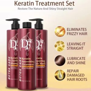 DF Botox Care Keratin Treatment Maroon Set (3x800ml) - Headgame Barbergear