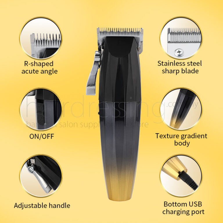 Cordless Clipper #G10 (Black Gold) - Headgame Barbergear