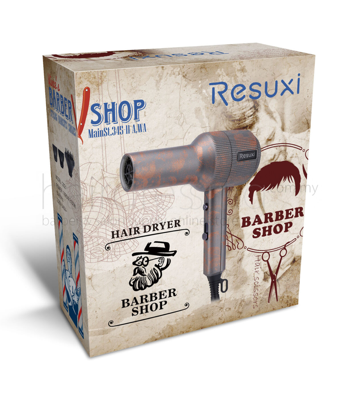 Resuxi Hair Dryer #Q7 (2000W) - Headgame Barbergear