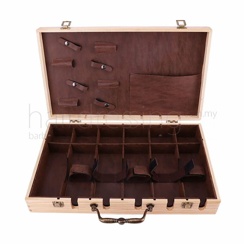 WAHL Pro Barber Wooden Tool Case with Leather Finish - Headgame Barbergear